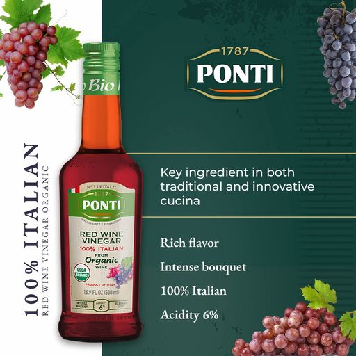 PONTI Italian Organic Red Wine Vinegar | Pinocchio's Pantry – Pinocchio ...